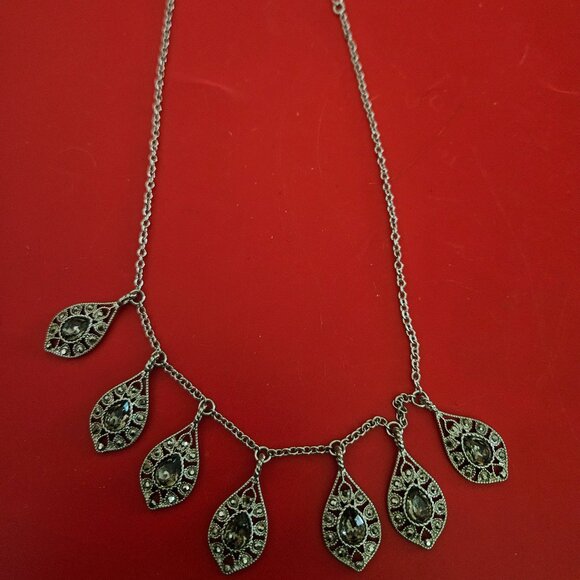 Rmn | Jewelry | Vintage Necklace Filigree Tear Drops With Purple Stones ...